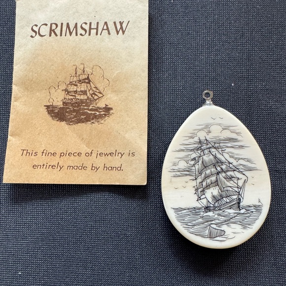 Scrimshaw | Accessories | Scrimshaw Pendant With Ship Design | Poshmark